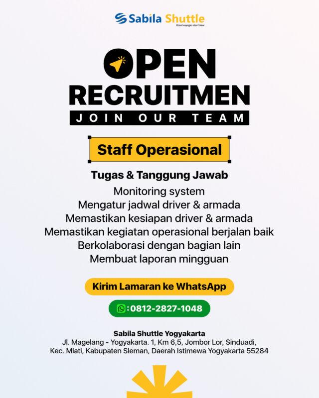 Lowongan Kerja Staff Operasional di Sabila Shuttle - LokerJogja.ID