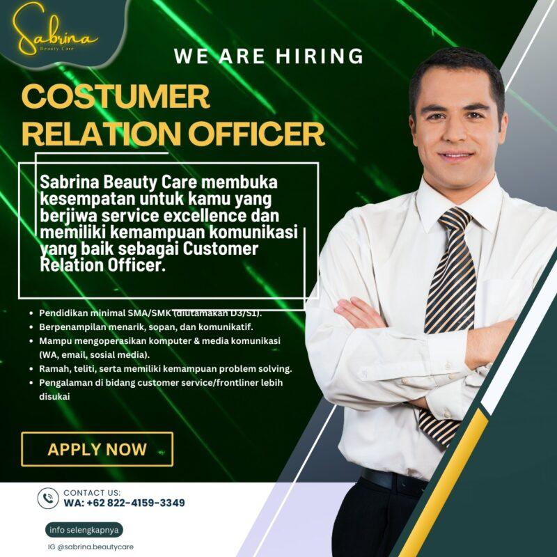 Lowongan Kerja Customer Relation Officer - Marketing di Sabrina Beauty ...