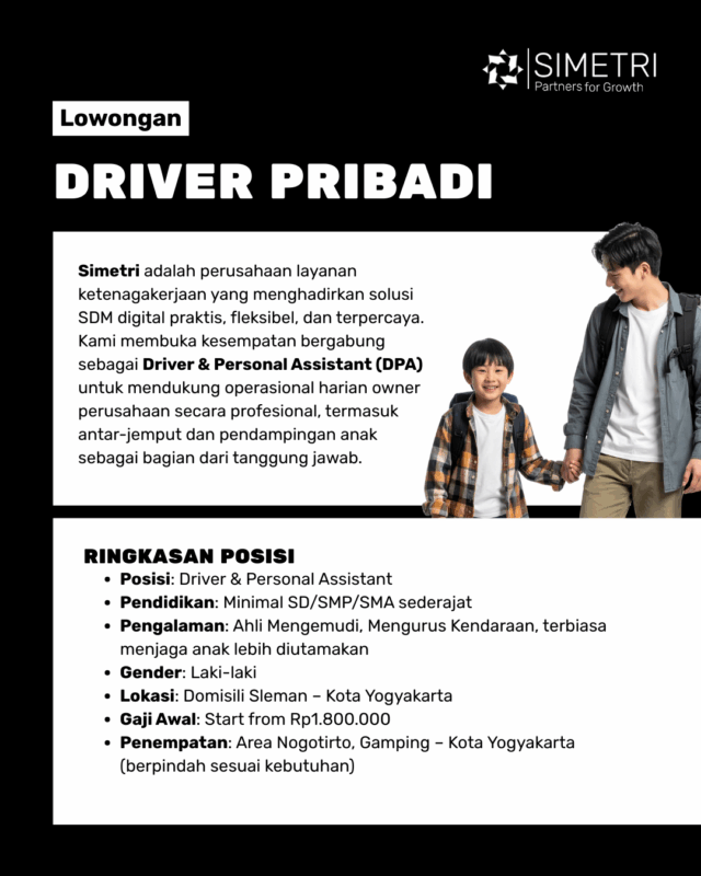Lowongan Kerja Driver Pribadi di Simetri Partner - LokerJogja.ID