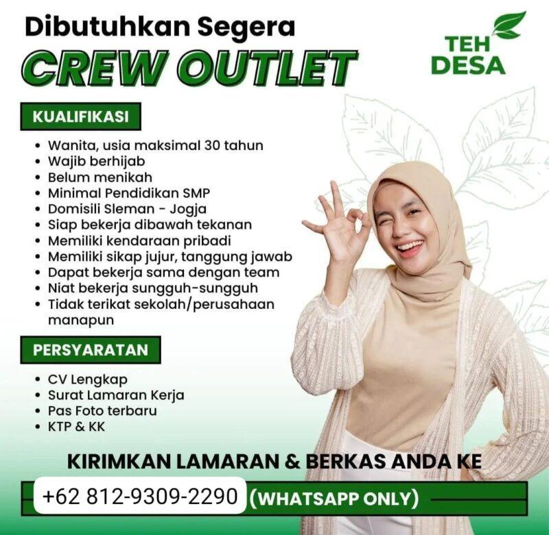Lowongan Kerja Crew Outlet di Teh Desa - LokerJogja.ID
