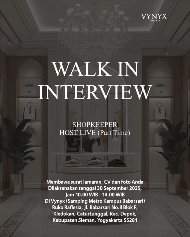 Lowongan Kerja Shopkeeper (Wanita) -⁠ ⁠Host Live (Part Time) di VYNYX - LokerJogja.ID