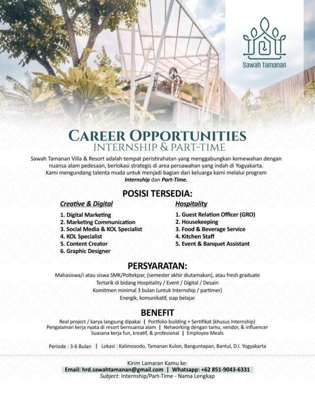 Lowongan Kerja Internship & Part Time: Digital Marketing - Marketing ...