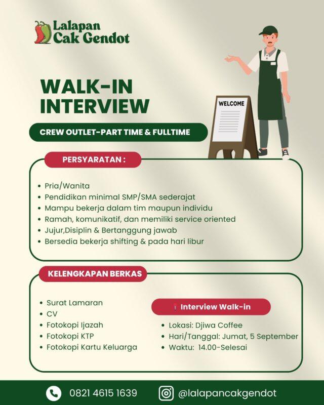 Lowongan Kerja Crew Outlet Part Time & Full Time - SPV Lapangan (Outlet) di Warung Lalapan Cak ...