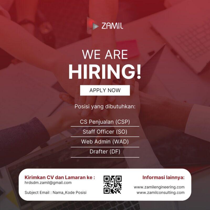 Lowongan Kerja CS Penjualan (CSP) - Staff Officer (SO) - WEB Admin (WAD) - Drafter (DF) di Zamil ...