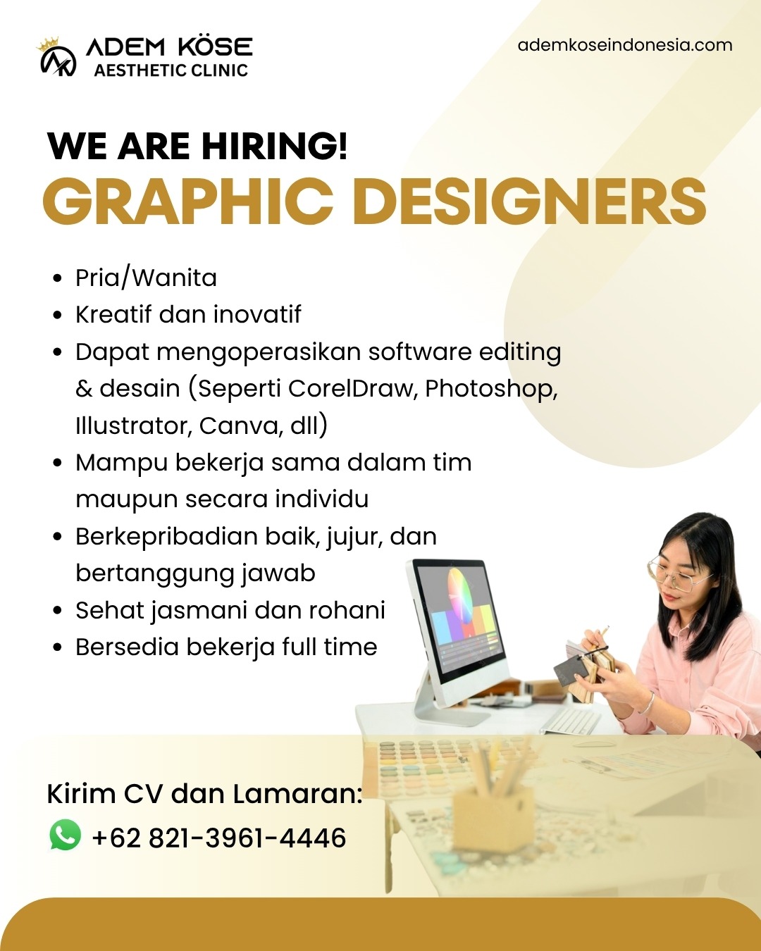 Lowongan Kerja Graphic Designer - Host Live di Adem Kose Aesthetic ...