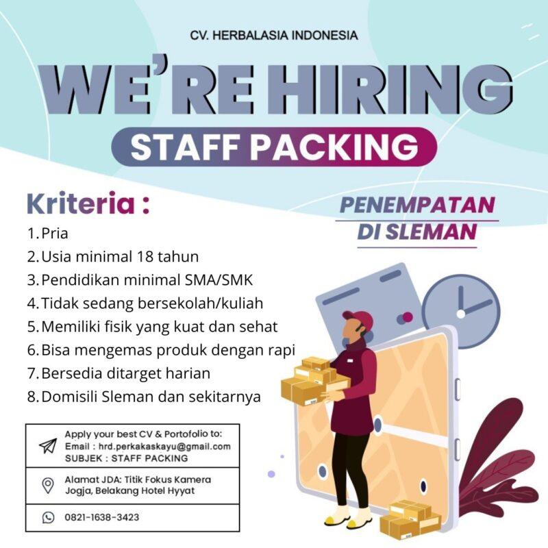 Lowongan Kerja Staff Packing di CV. Herbalasia Indonesia - LokerJogja.ID