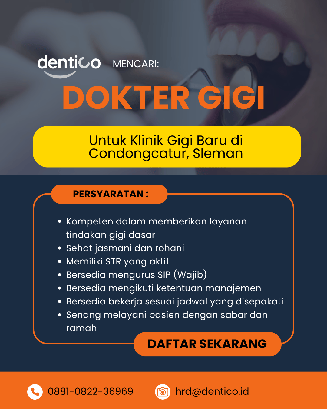 Lowongan Kerja Dokter Gigi di DENTICO Dental Clinic Management ...