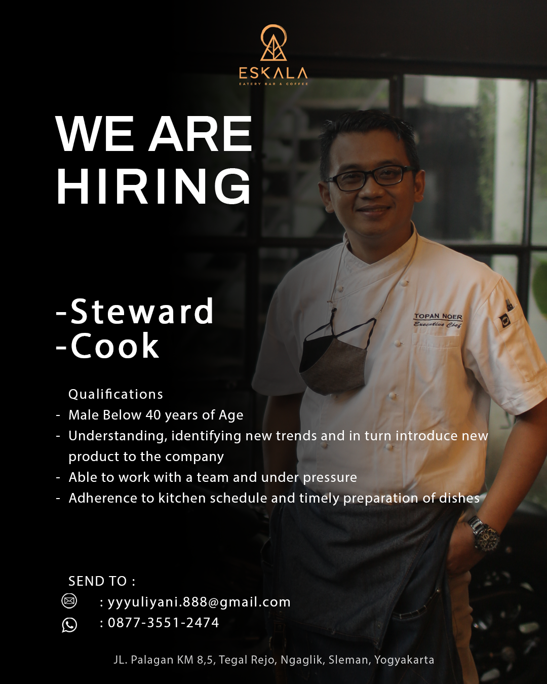 Lowongan Kerja Steward - Cook di Eskala - LokerJogja.ID