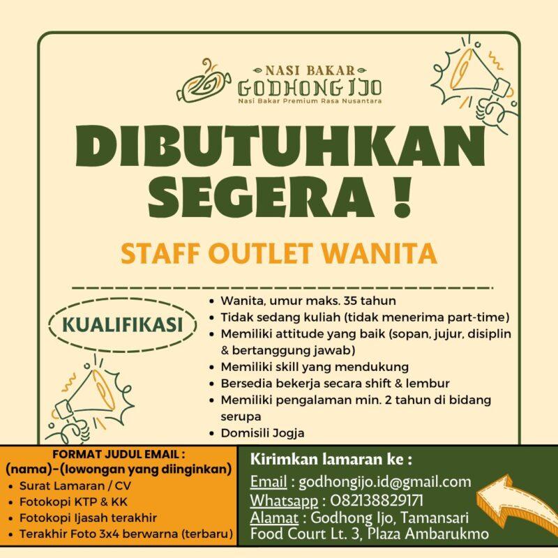 Lowongan Kerja Staff Outlet Wanita di Nasi Bakar Godhong Ijo ...