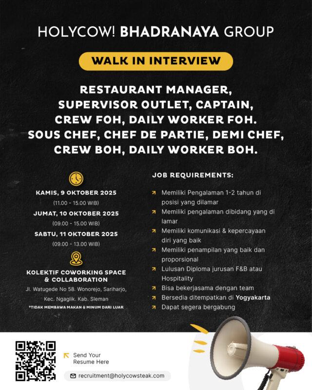 Lowongan Kerja Restaurant Manager - Supervisor Outlet - Captain - Crew ...