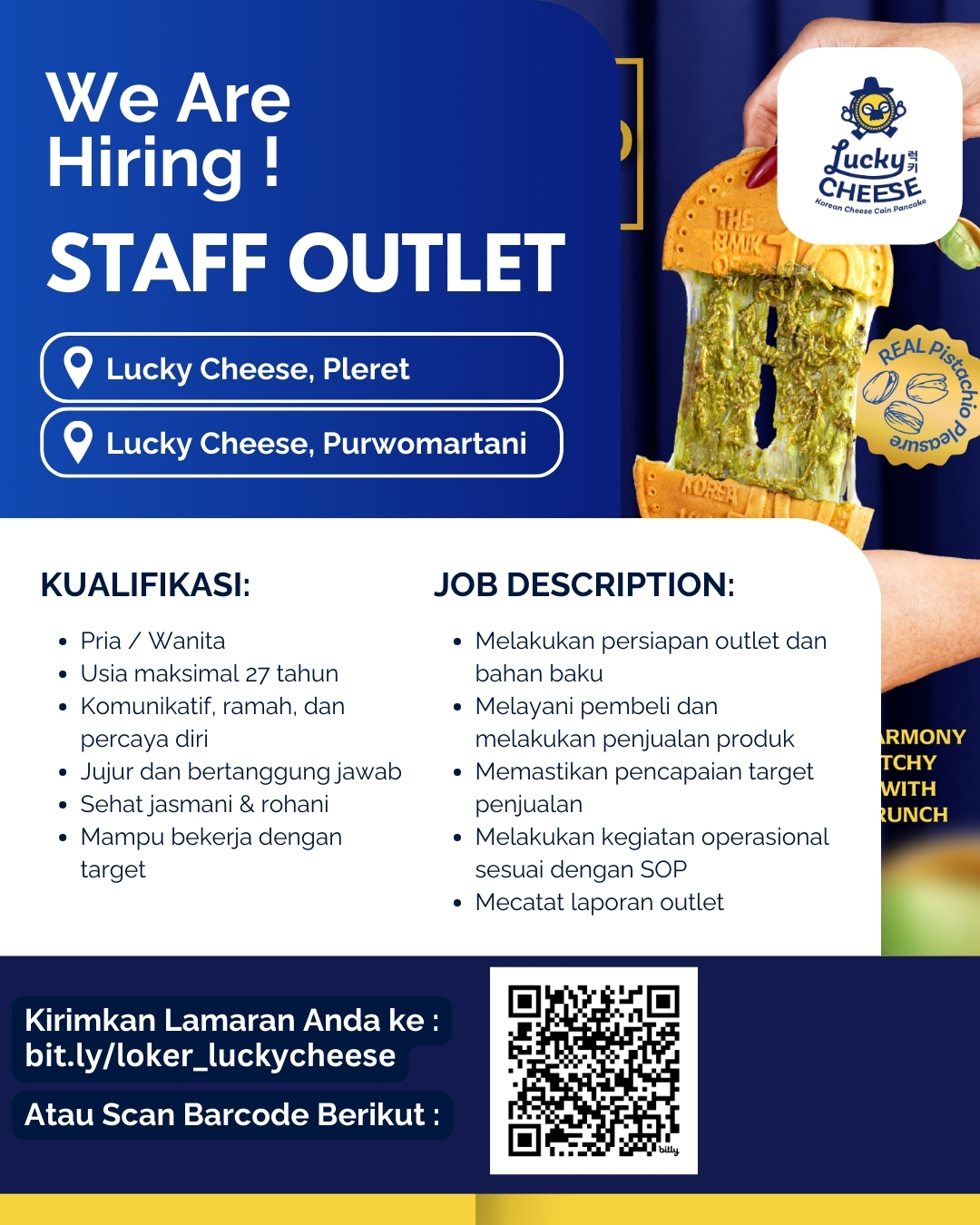 Lowongan Kerja Staff Outlet di Lucky Cheese Coin - LokerJogja.ID