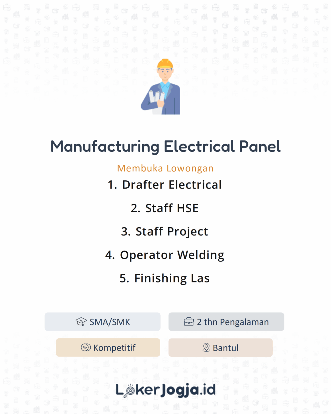 Lowongan Kerja Drafter Electrical - Staff HSE - Staff Project ...