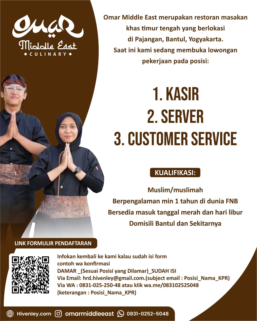 Lowongan Kerja Kasir - Server - Customer Service di Omar Middle East ...
