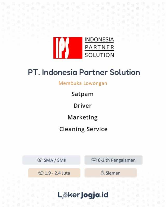 Lowongan Kerja Satpam - Driver - Marketing - Cleaning Service di PT ...