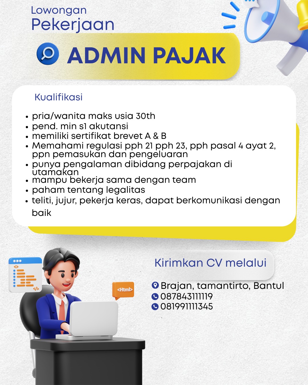 Lowongan Kerja Admin Pajak - Admin Finance - Breeding & Marketing di Cinta Farm Indonesia & PT ...