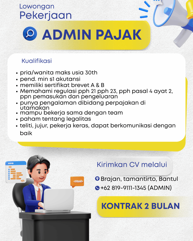 Lowongan Kerja Admin Pajak - Admin Finance - Video Editor di PT. Khanza Film Entertainment ...