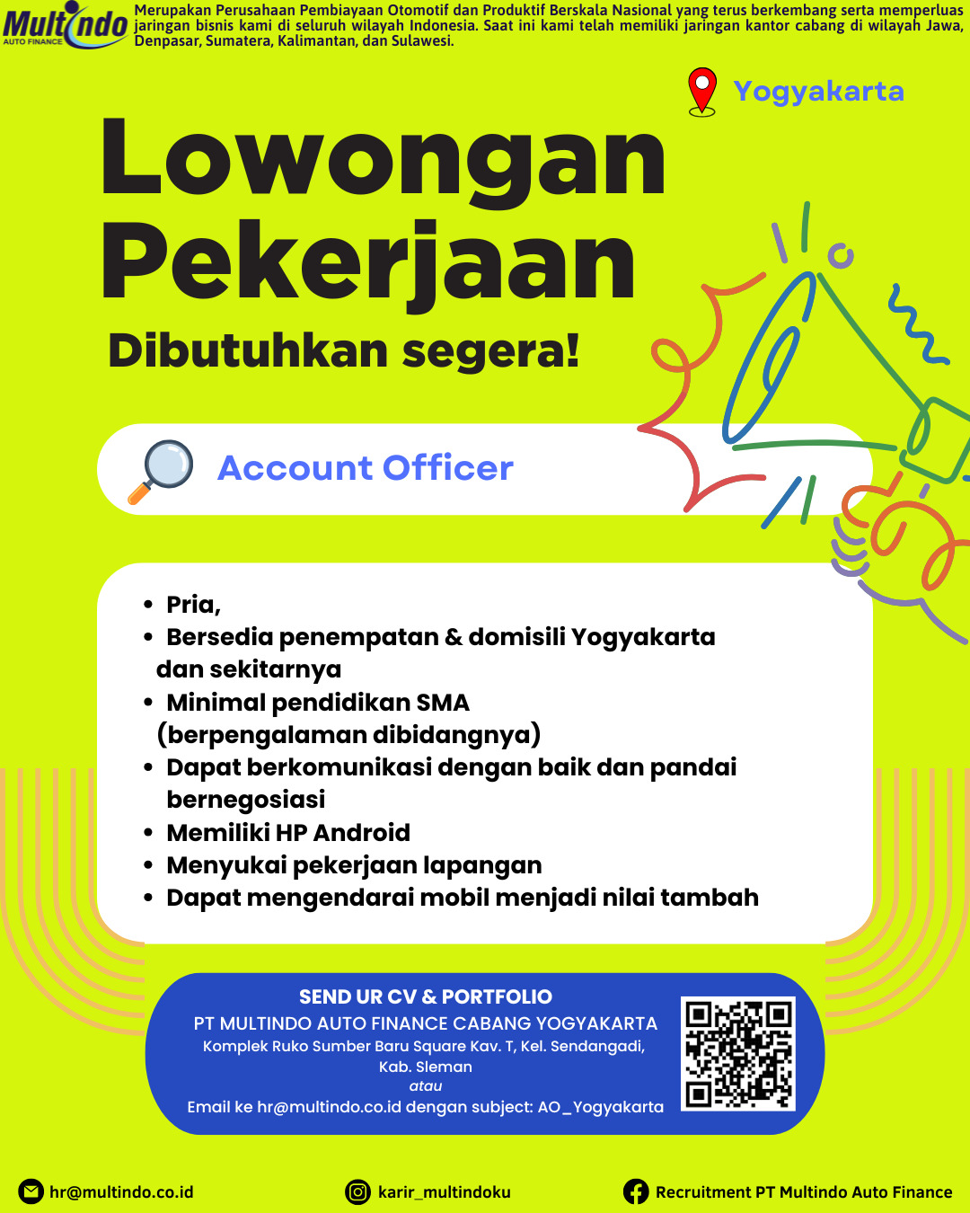 Lowongan Kerja Account Officer di PT. Multindo Auto Finance - LokerJogja.ID