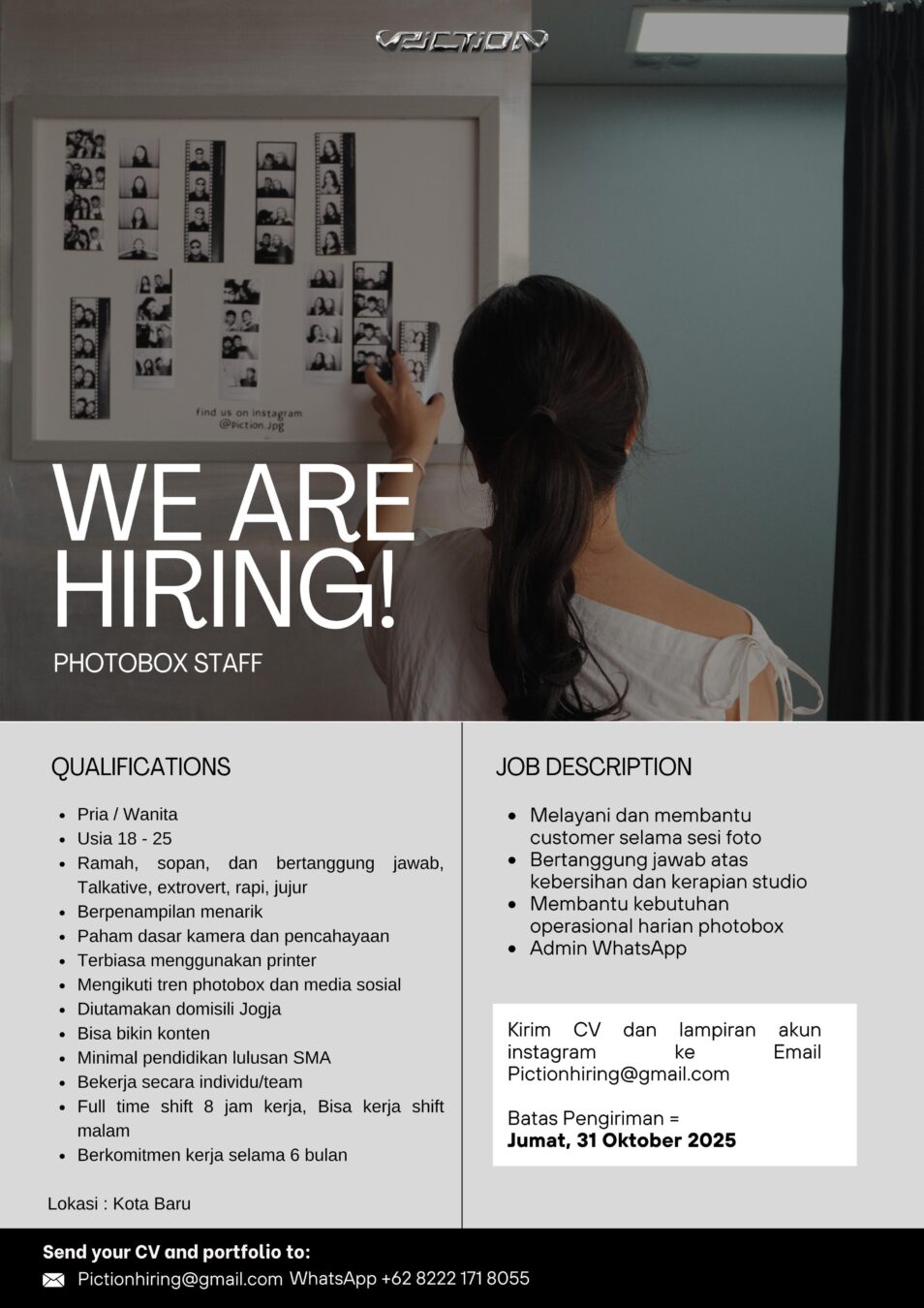 Lowongan Kerja Photobox Staff di Piction Studio - LokerJogja.ID