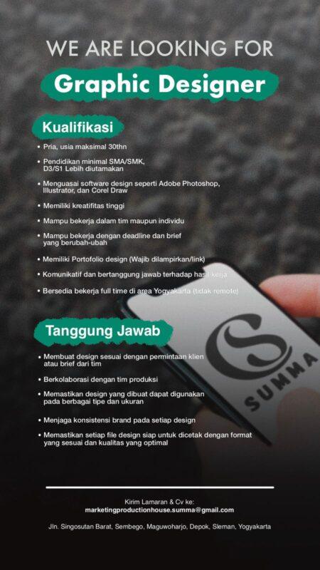 Lowongan Kerja Graphic Designer di Summa Production House - LokerJogja.ID