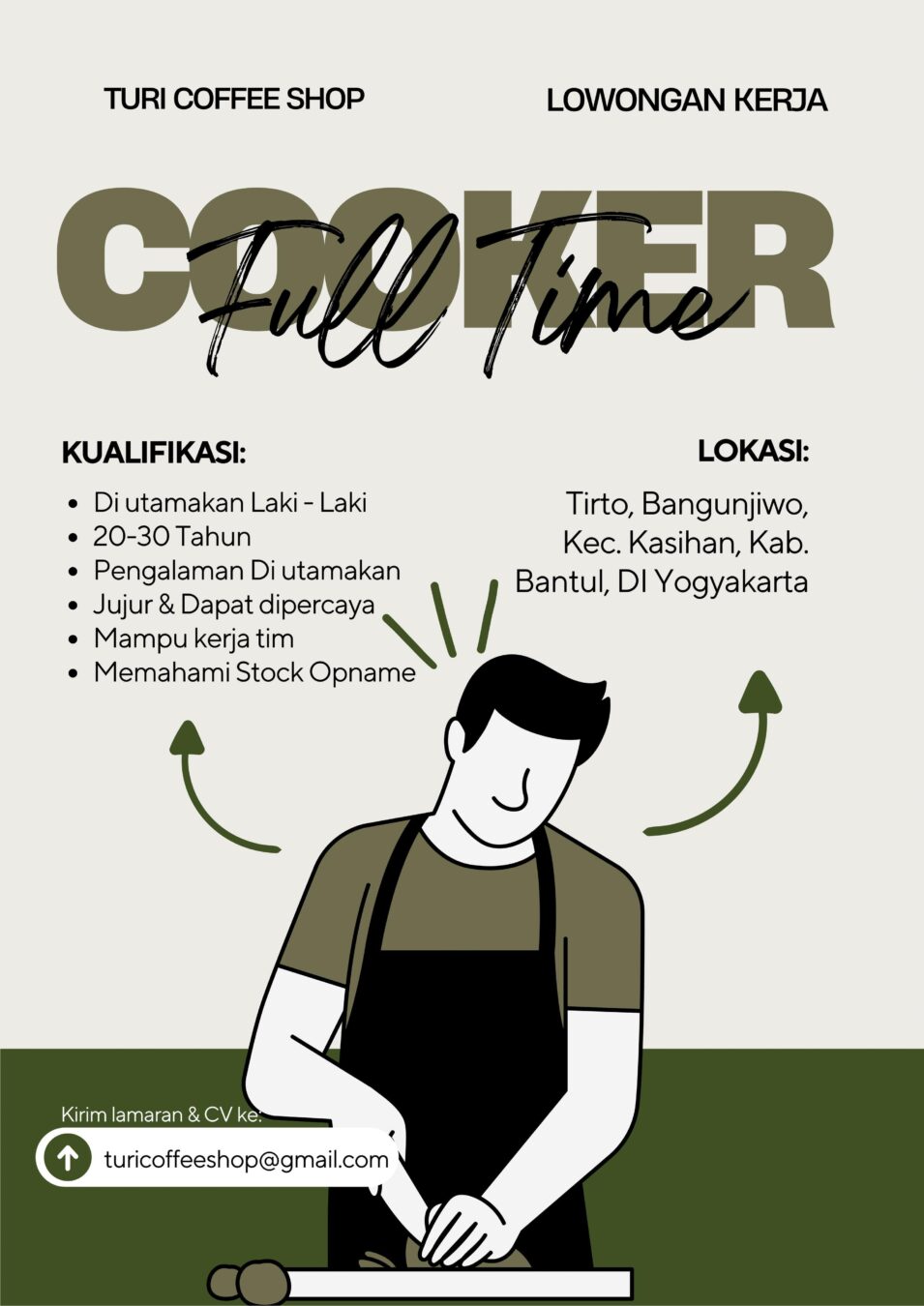 Lowongan Kerja Cooker (Koki/Dapur Utama) - Help Cooker (Asisten Dapur) - Barista - Brewer di ...