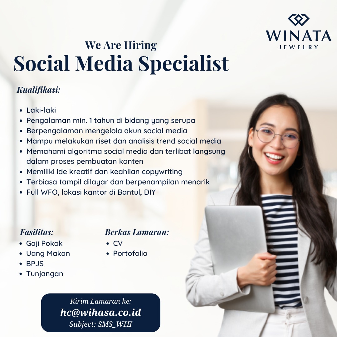 Lowongan Kerja Social Media Specialist di Winata Jewelry - LokerJogja.ID