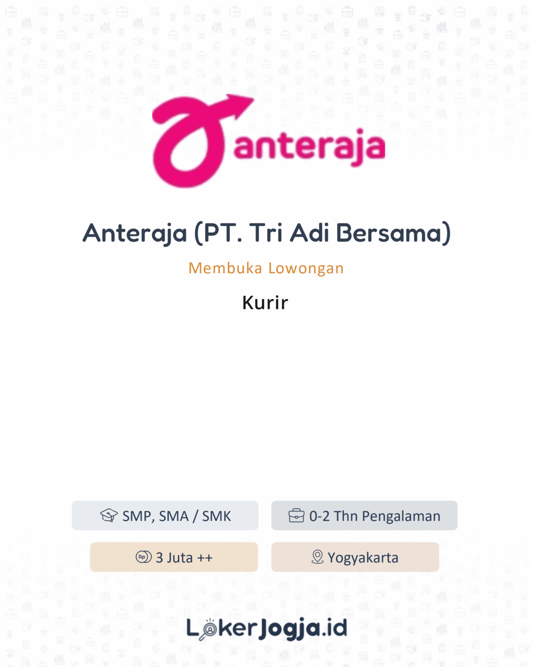 Lowongan Kerja Kurir di Anteraja (PT. Tri Adi Bersama) - LokerJogja.ID