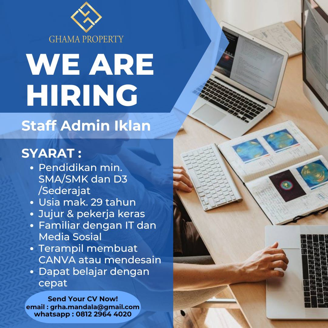 Lowongan Kerja Staff Admin Iklan di Ghama Property - LokerJogja.ID