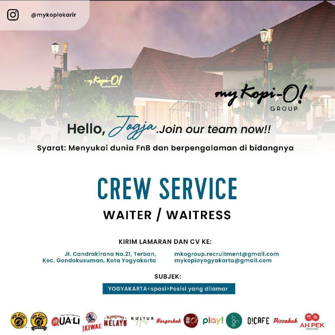 Lowongan Kerja Crew Service (Waiter/Waitress) - Crew Kitchen (Cook ...