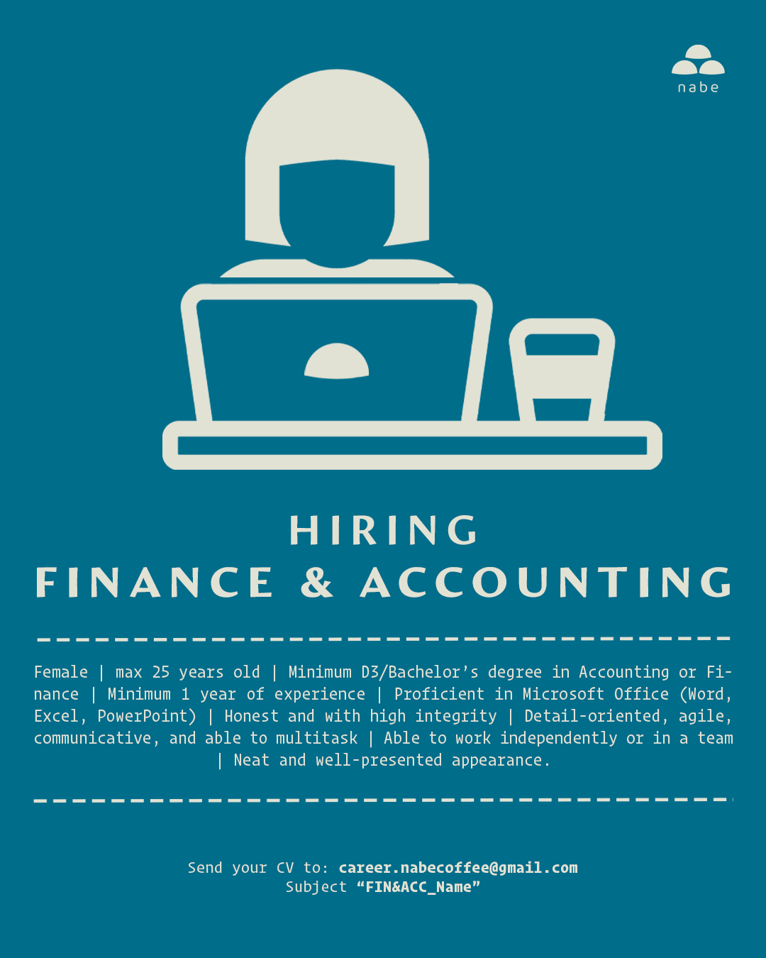 Lowongan Kerja Human Resources - Finance & Accounting di Nabe Coffee ...