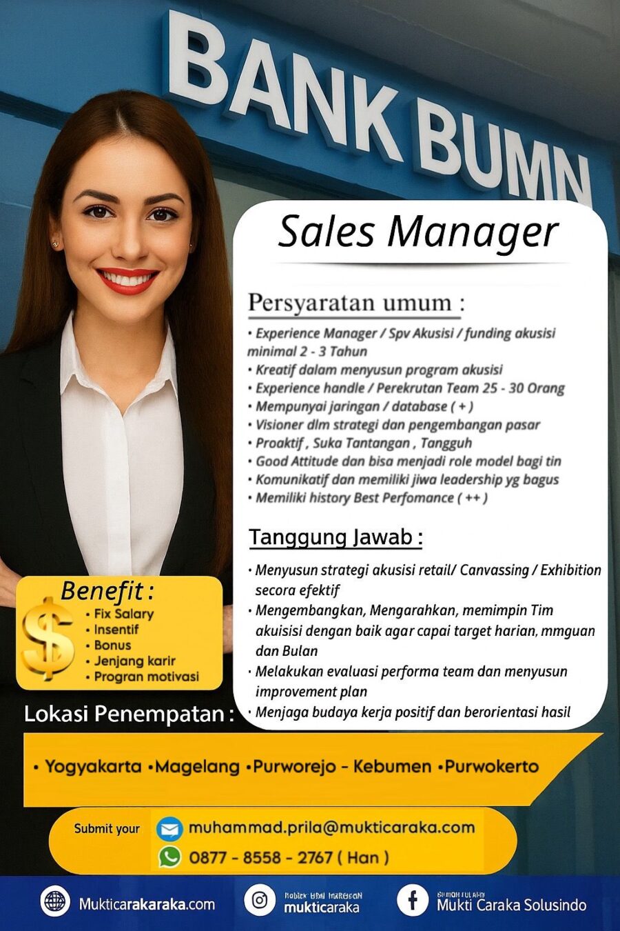 Lowongan Kerja Sales Manager - Supervisor Area - Pembukaan Rekening di ...