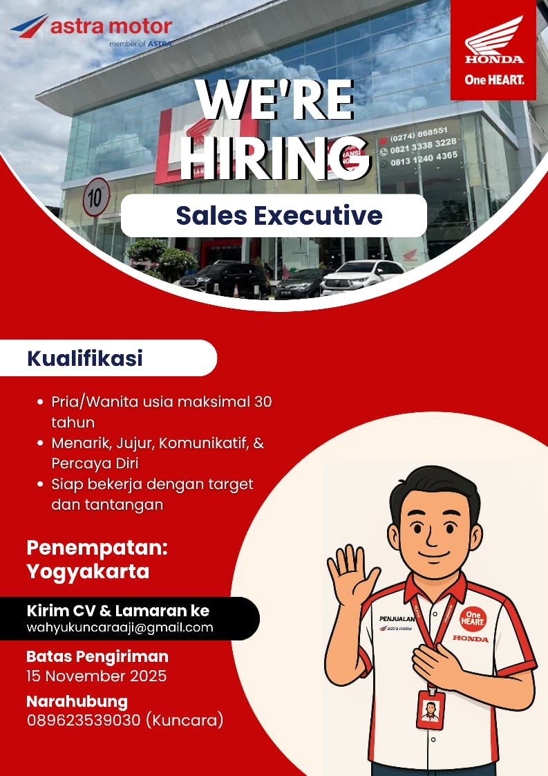 Lowongan Kerja Sales Executive di PT. Astra International Tbk - LokerJogja.ID