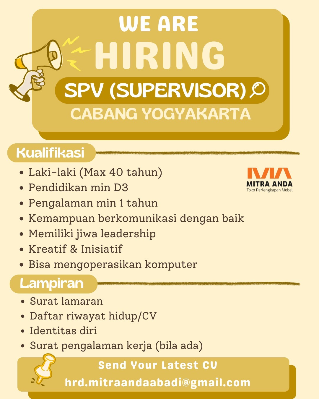 Lowongan Kerja SPV Yogyakarta - Driver Yogyakarta di PT. Mitra Anda ...