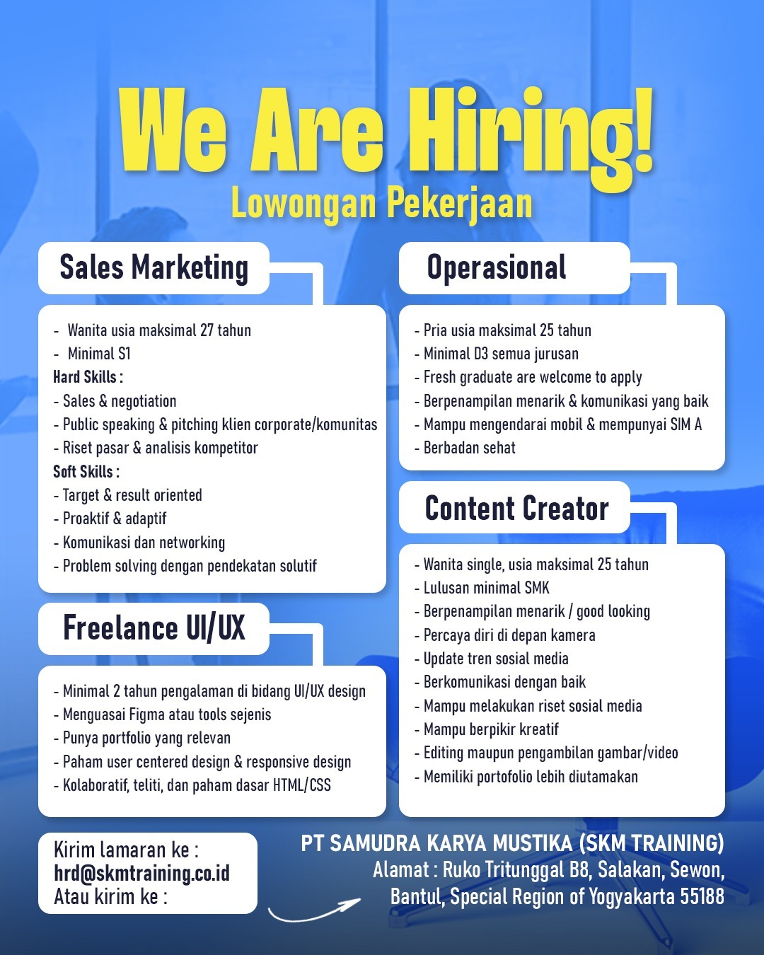 Lowongan Kerja Sales Marketing - Operasional - Freelance UI/UX ...