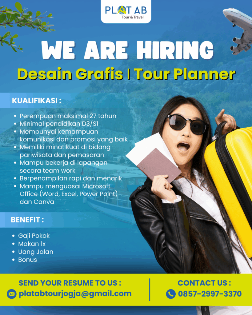 Lowongan Kerja Desain Grafis - Tour Planner di Plat AB Tour & Travel ...