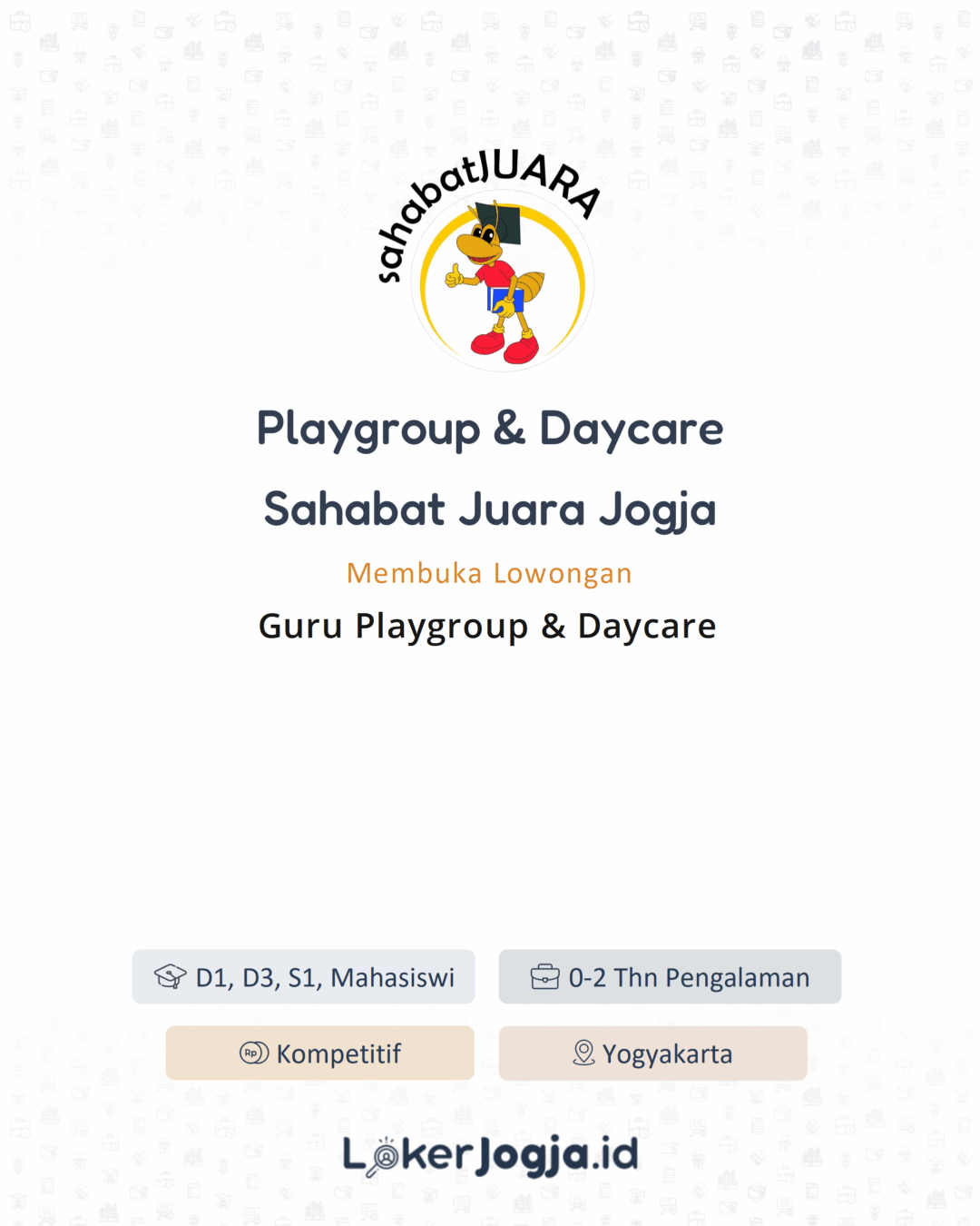 Lowongan Kerja Guru Playgroup & Daycare di Playgroup & Daycare Sahabat ...