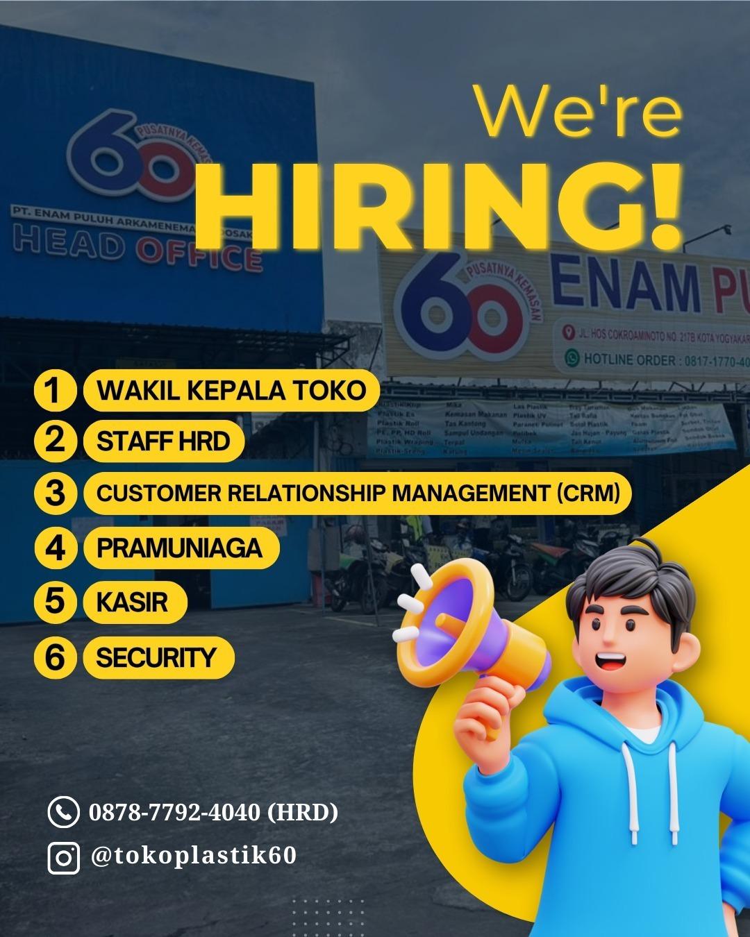 Lowongan Kerja Wakil Kepala Toko - Staff HRD - Customer Relationship ...