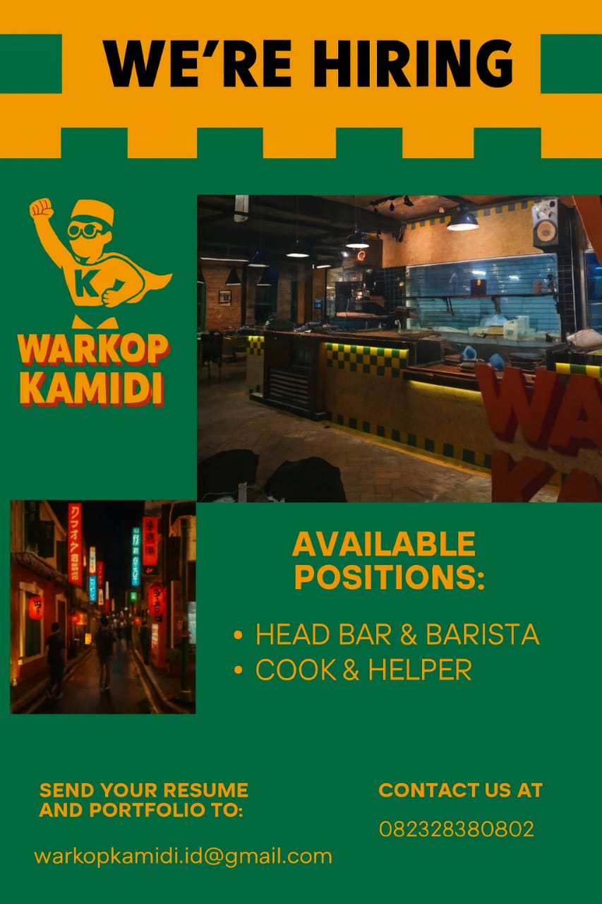 Lowongan Kerja Head Bar & Barista - Cook & Helper di Warkop Kamidi ...
