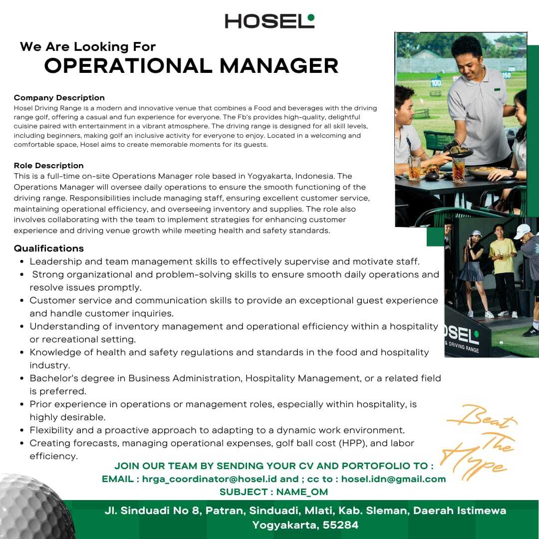 Lowongan Kerja Operational Manager - Graphic Designer - Purchasing ...