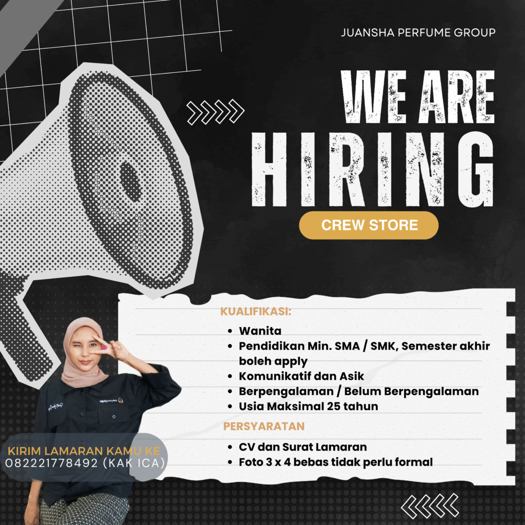 Lowongan Kerja Crew Store di Juansha Parfum Group - LokerJogja.ID