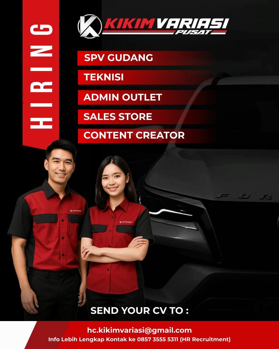 Lowongan Kerja SPV Gudang - Teknisi - Admin Outlet - Sales Store ...