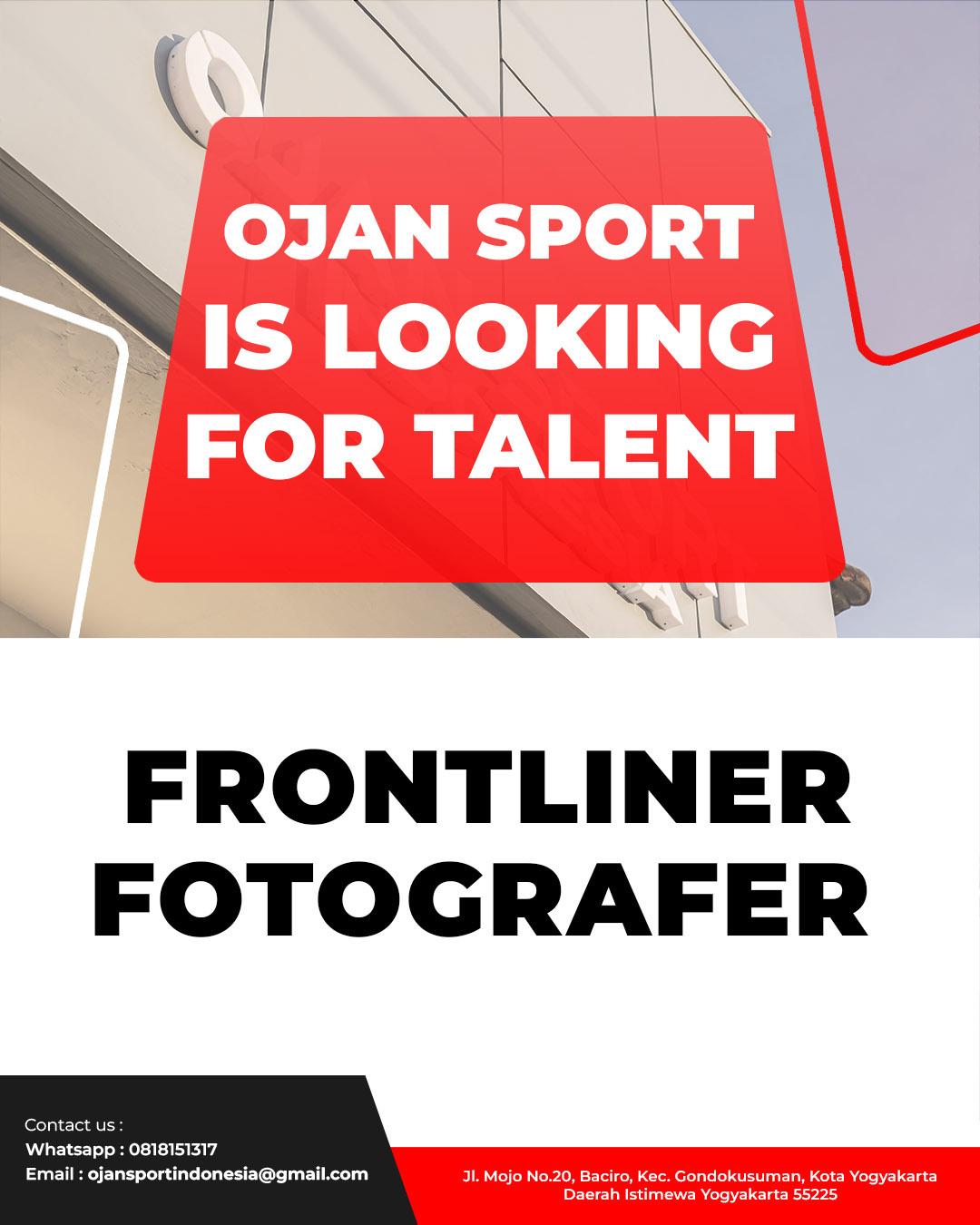 Lowongan Kerja Frontliner - Fotografer + Editor di Ojan Sport Indonesia ...