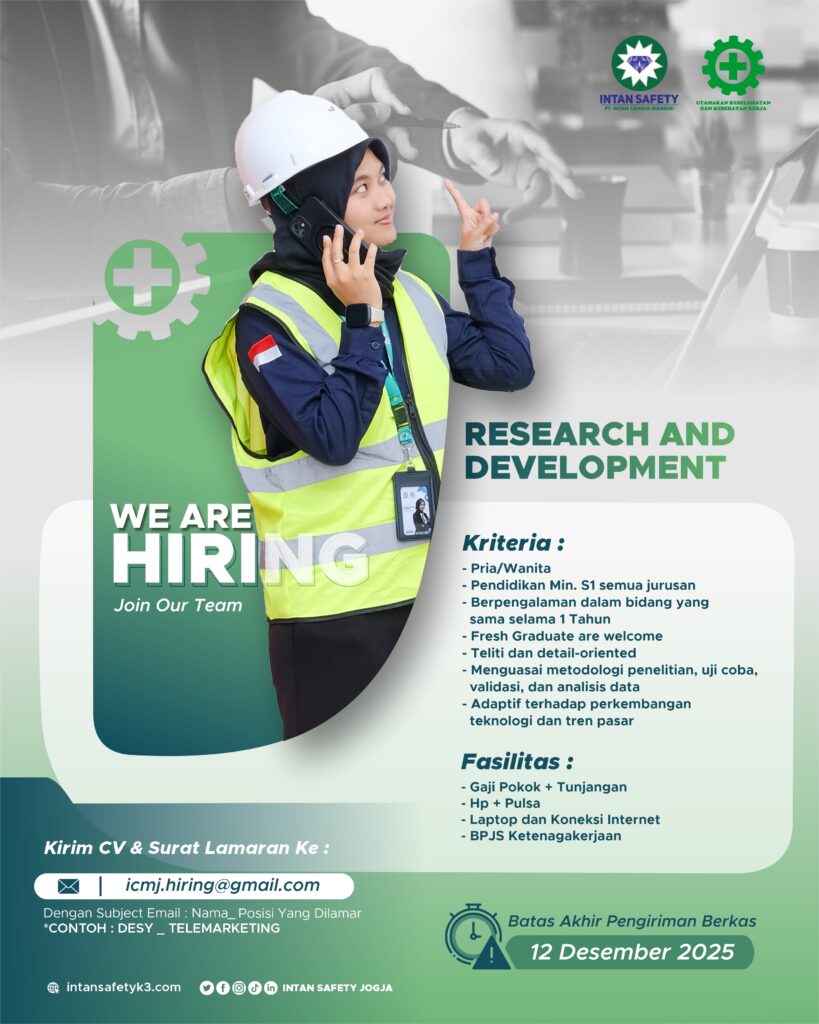Lowongan Kerja Research and Development di PT. Intan Cahaya Mandiri ...