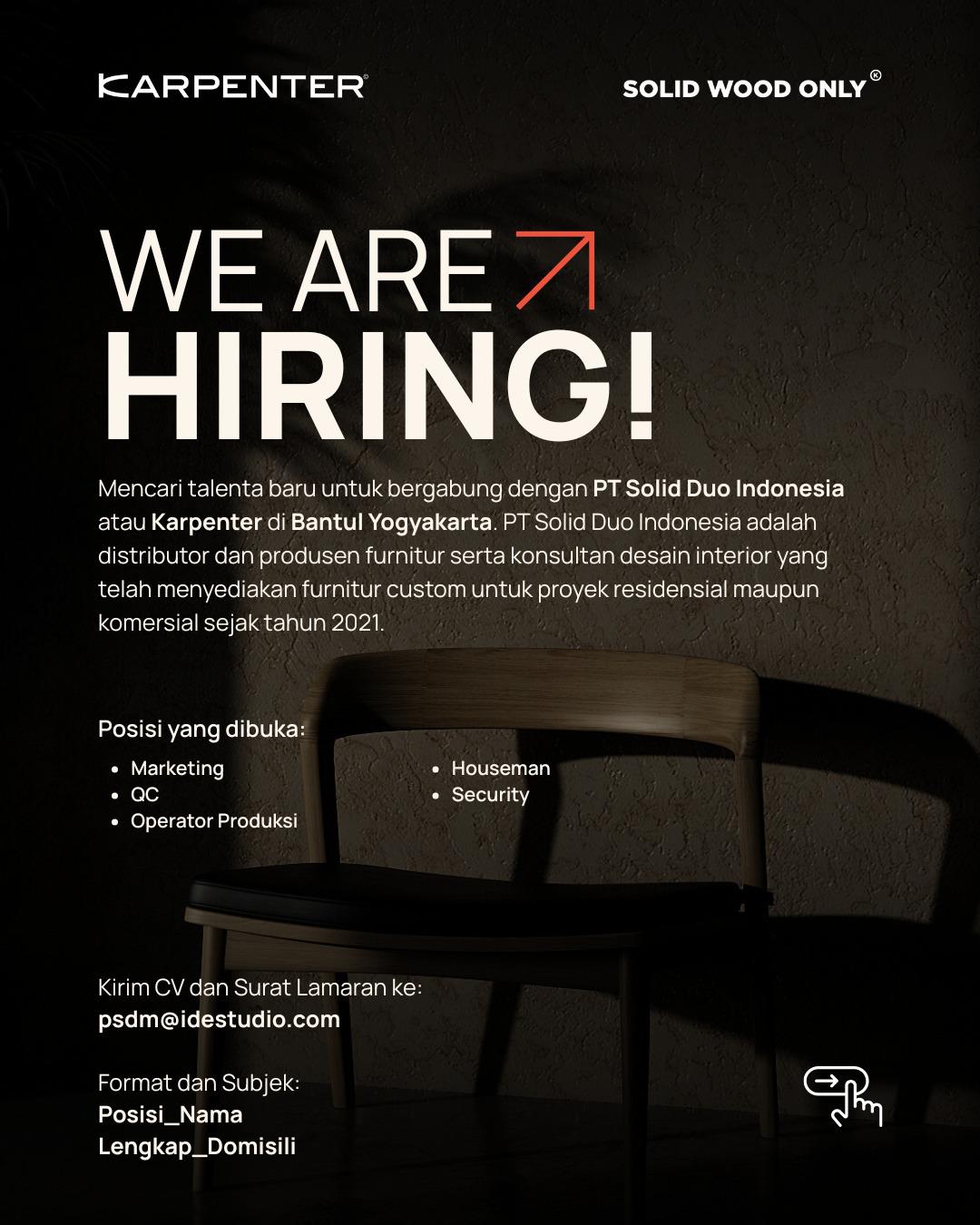 Lowongan Kerja Marketing - QC - Operator Produksi - Houseman - Security ...