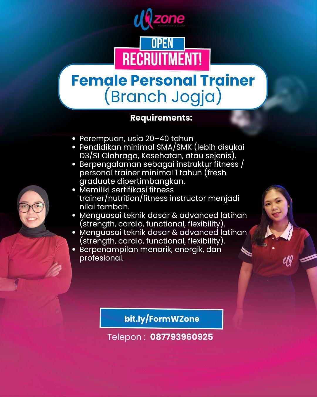 Lowongan Kerja Female Personal Trainer - ⁠Manager Marketing - ⁠SPV ...