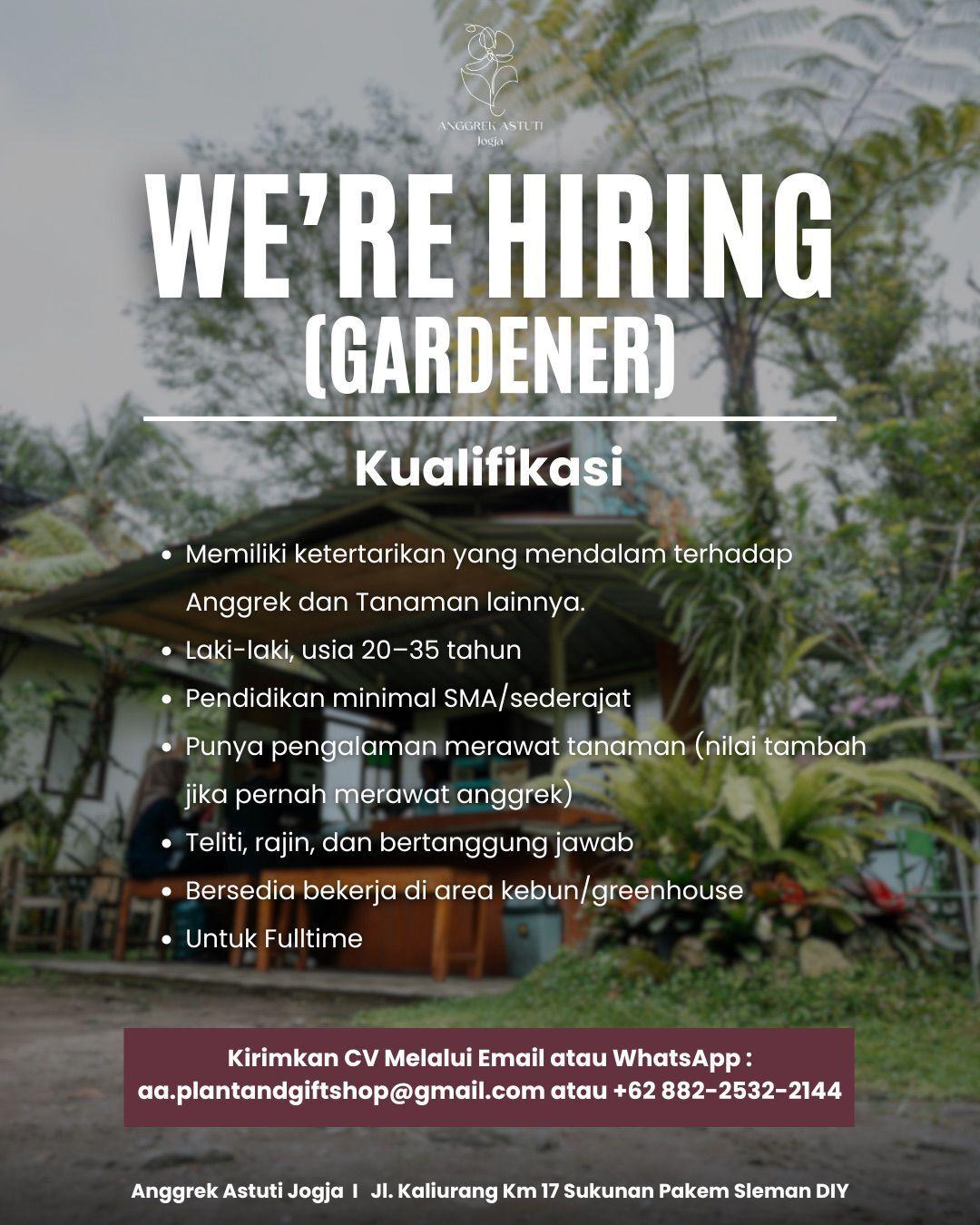 Lowongan Kerja Gardener - Marketing di Anggrek Astuti Jogja - LokerJogja.ID