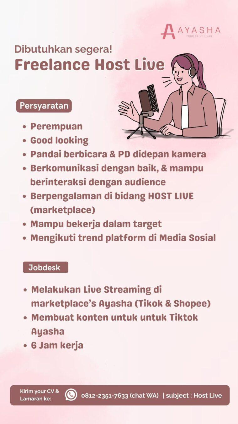 Lowongan Kerja Freelance Host Live di Ayasha Hijab House - LokerJogja.ID