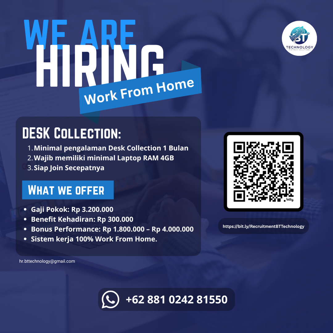 Lowongan Kerja Desk Collection di BT Technology (PT. AAOK International ...