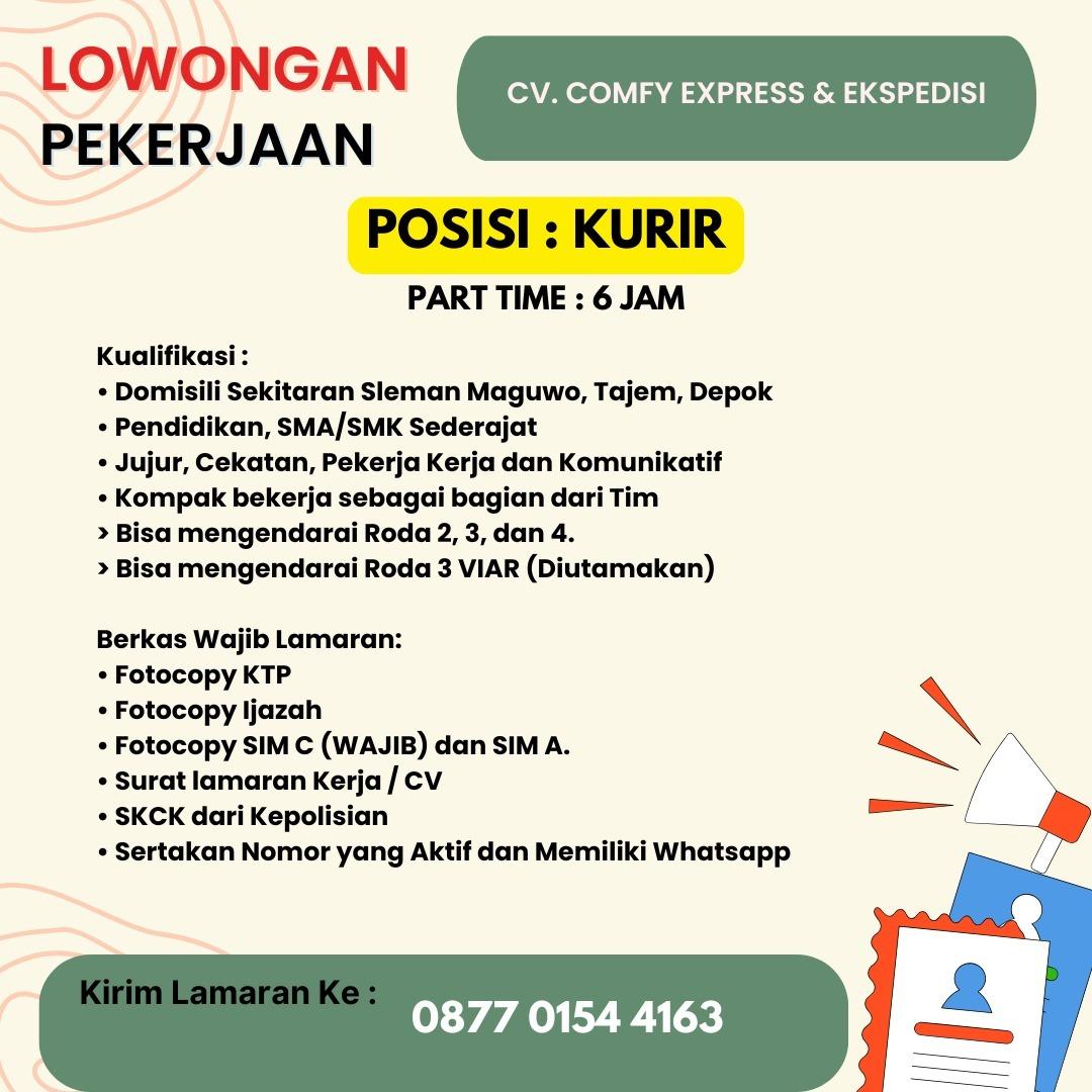 Lowongan Kerja Kurir di CV. Comfy Express & Ekspedisi - LokerJogja.ID