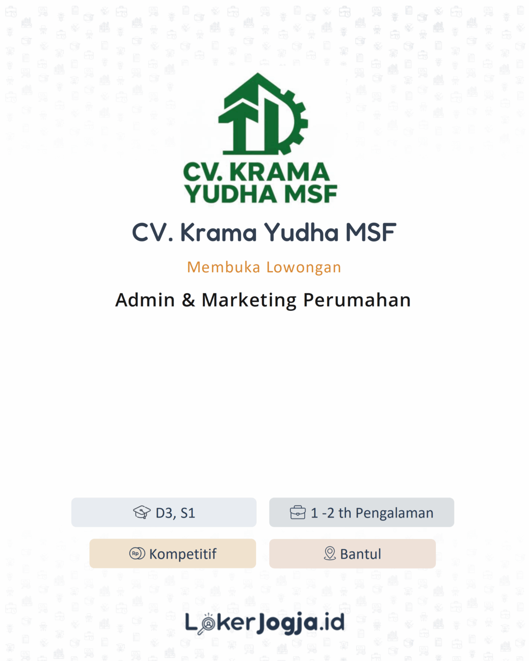 Lowongan Kerja Admin & Marketing Perumahan di CV. Krama Yudha MSF ...