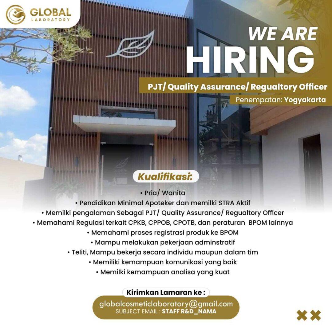 Lowongan Kerja PJT / Quality Assurance - Regulatory Officer di Global ...